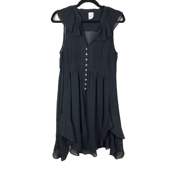 Akemi + Kin | Dresses | Akemi Kin Anthropologie Black Ruffle Tunic Top ...